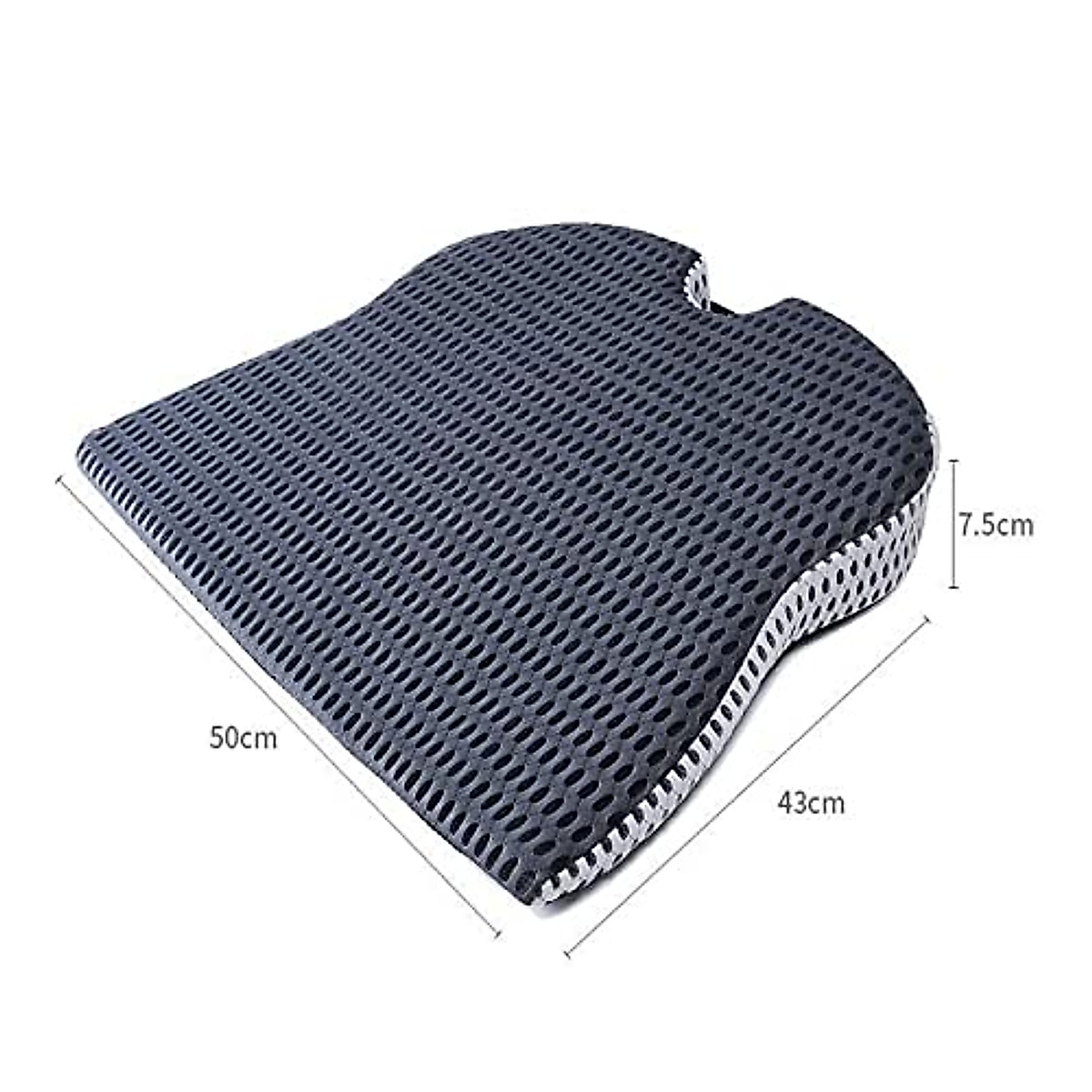 Car Wedge Seat Cushion Compatible with Car Driver Seat Office Chair Wheelchairs Memory Foam Seat Cushion-Orthopedic Support and Pain Relief (Color : G, Specification : 50x43x7.5cm)