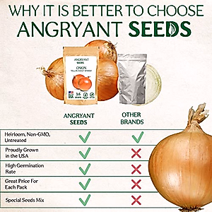 Yellow Sweet Spanish Onion Seeds for Planting Indoors and Outdoors - 1600+ Non GMO Seeds Per Packet - 100% USA Grown - Heirloom Seeds for Home Vegetable Garden