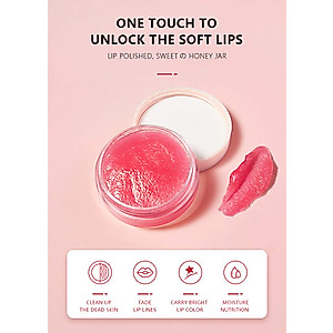 Lip Scrub, (Peach) Lip Scrubs Exfoliator & Moisturizer, Vegan Cruelty-Free Lip Sugar Scrub, Natural Gentle Lip Treatment, Dry Lip Treatment Polish & Lip Exfoliator by Samnyte