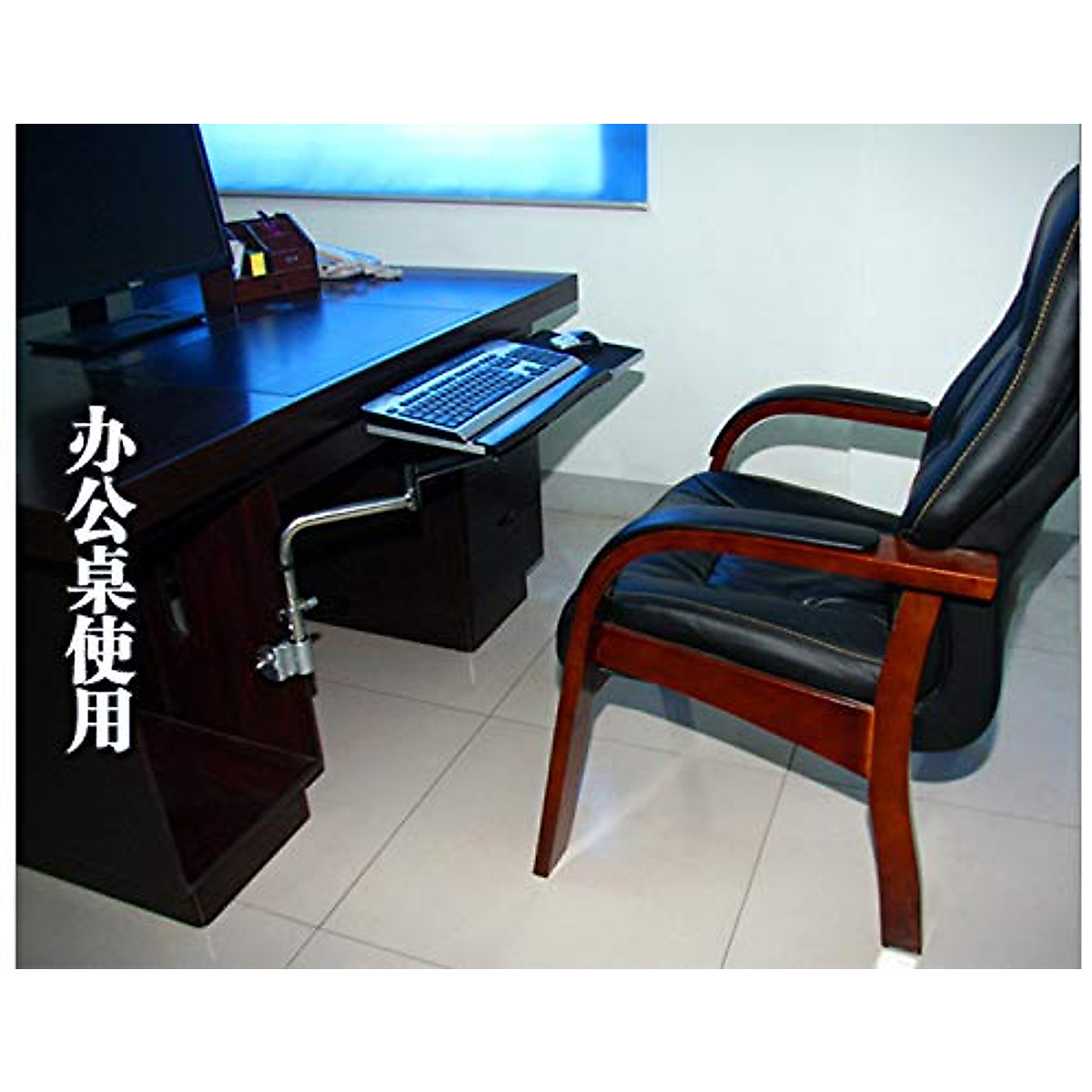 Sunter98 Multifunctoinal Full Motion Desk Edge/Table Side/Chair Leg Clamping Keyboard Tray Holder Laptop Desk Tablet Holder +Mouse Pad