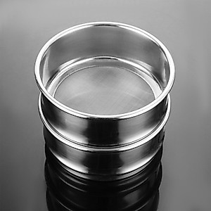 LOYORTY 3 PCS 304 Stainless Steel Test Sieves, 200 Mesh 0.074mm + #80 Mesh 0.18mm +#60 Mesh 0.28mm Aperture Lab Standard Test Sieve, φ10cm/4”Dia Economy Test Sieve for Industrial Laboratory