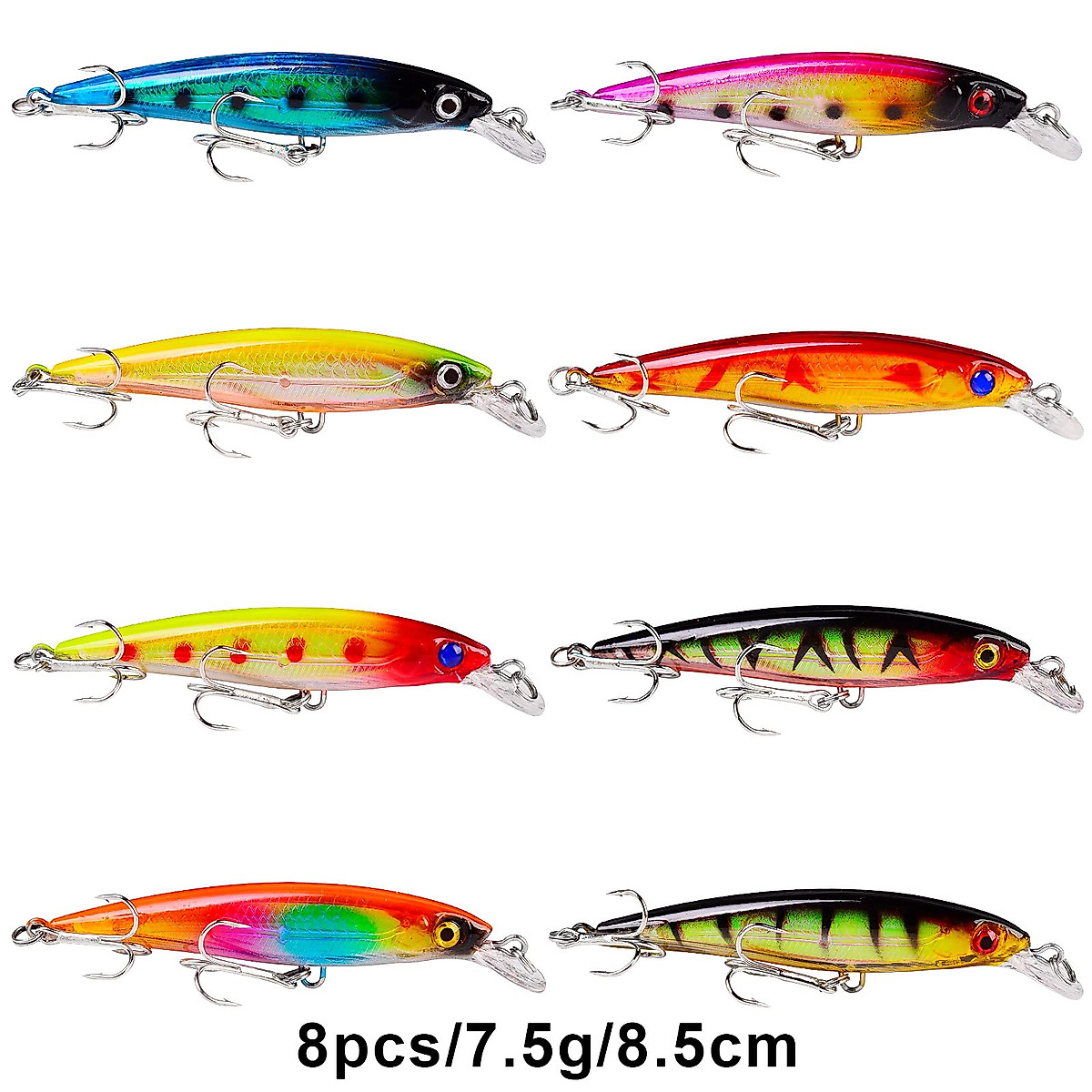 Fishing Lures Tackle Kits Hard Baits Minnow Pencil VIB Crankbaits Topwater Floating Lures Assorted Fishing Tackle Sets (007-43pcs)