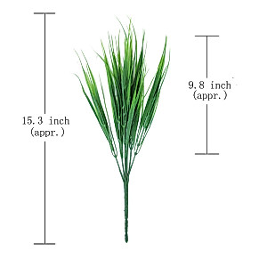 JUYO VONSAN® Faux Grass Plant Artificial Plants 8pcs Artificial Plastic Wheat Grass for Indoor Outside Home Garden Office Decoration (8)