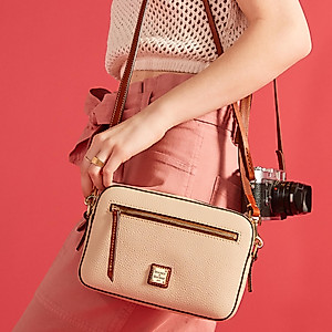 Dooney & Bourke Women's Camera Zip Crossbody in Pebble Grain Leather, Small Handbag with Adjustable Shoulder Strap, Midnight