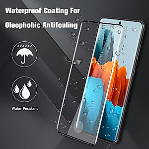 [2+2Pack] Galaxy S21 Ultra Screen Protector + Camera Lens Protector, Full Clarity Coverage,9H Tempered Glass, Ultrasonic Fingerprint Support,Anti Bubble,3D HD Curved for Samsung S21 Ultra 6.8 Inch
