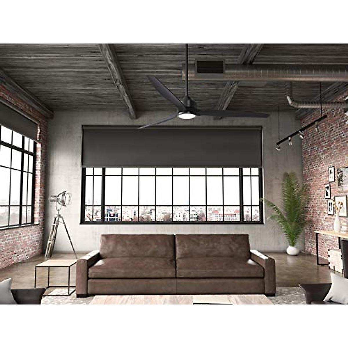 Hunter Fan Company, 50728, 72 inch Park View Matte Black Indoor / Outdoor Ceiling Fan with LED Light Kit and Handheld Remote