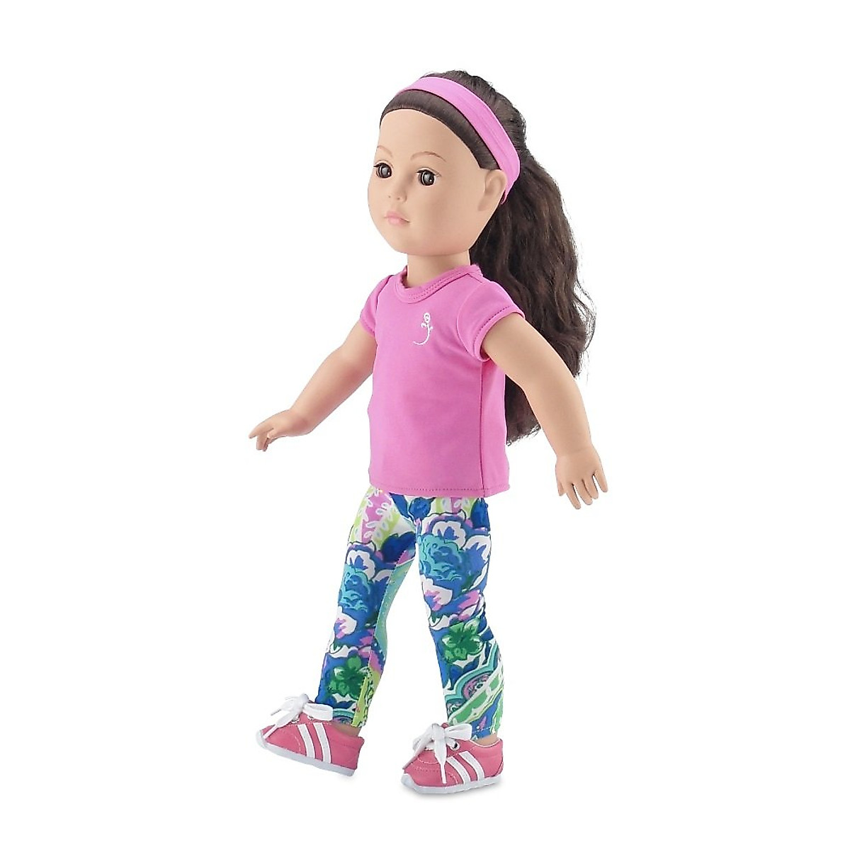 Emily Rose 18 Inch Doll Sports Yoga Exercise Clothes Outfit, Including Pink Doll Sneakers Gym Shoes! | Gift Boxed! | Compatible with American Girl Dolls