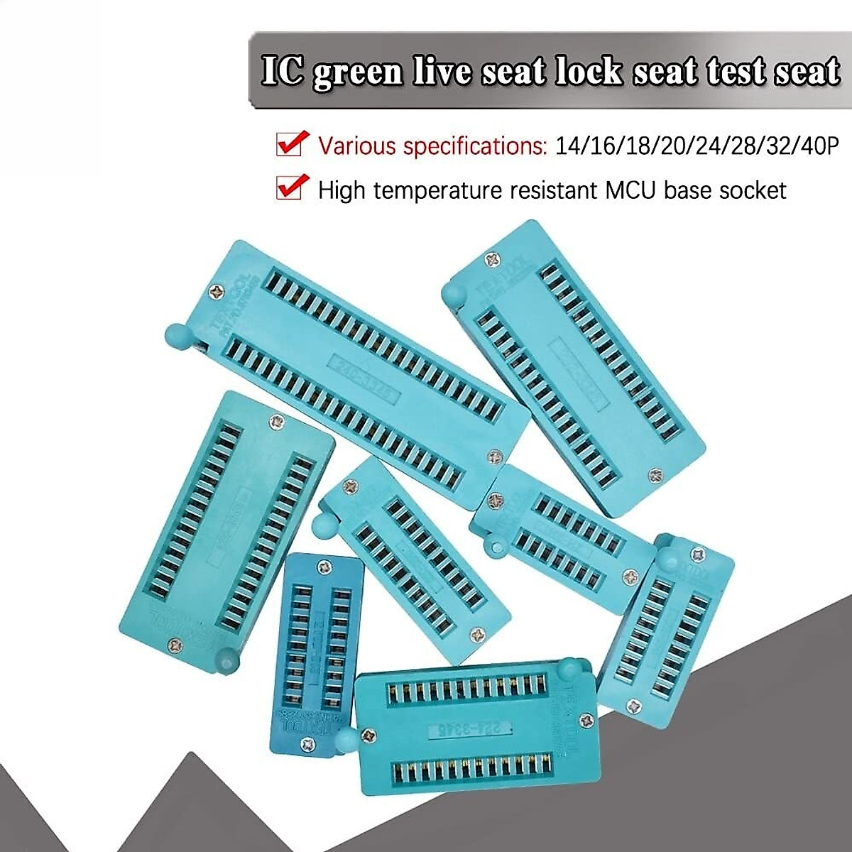 VITechone1pcs/lot 14/16/ 18/20/ 24/28 /32/40 P Pin 2.54 MM Green DIP Universal ZIF IC Socket Test Solder Type IC Lock seat ZIF Socket