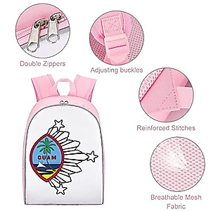 Guam Philippines Cute Backpack Laptop Back Pack Travel Business Shoulder Bag Prints College Daypack Blue/Pink 13 Inch
