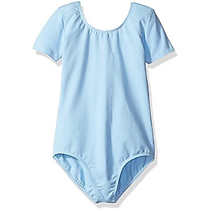 Sansha Big Girls' Shaylee Short Sleeve Leotard, Light Blue, Large