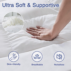 WhatsBedding 3 Inch Memory Foam Mattress Topper California King Size, Breathable Fluffy Shredded Memory Foam Filled Pillow Top, 4 Anchor Elastic Bands, 84x72x3 Inch