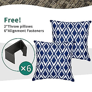 YITAHOME 6 Pieces Patio Furniture Set, Outdoor Sectional Sofa PE Rattan Wicker Conversation Set Outside Couch with Table and Cushions for Porch Lawn Garden Backyard, Grey