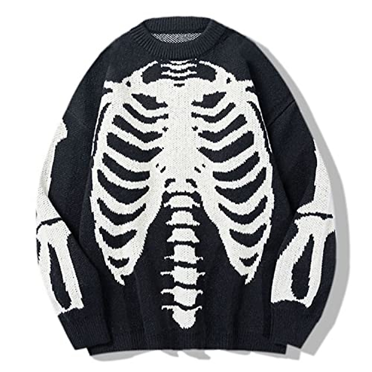 Aelfric Eden Skeleton Sweater Crew Neck Vintage Oversized Long Sleeve Y2k Pullover Skull Halloween Sweater