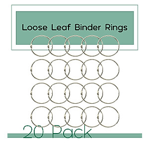 Mr. Pen- Loose Leaf Binder Ring, 20 Pack, 2 Inch, Binder Rings, Book Rings, Metal Rings for Index Cards, Rings for Flash Cards, Flash Card Rings, Index Card Rings, Clip Rings, 2 Inch Binder Rings