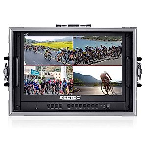 SEETEC ATEM156-CO 15.6” 4K HDMI Multiview Portable Carry-on Broadcast Director Monitor with 1920×1080 Pixels 4 HDMI Input Output Quad Split Display