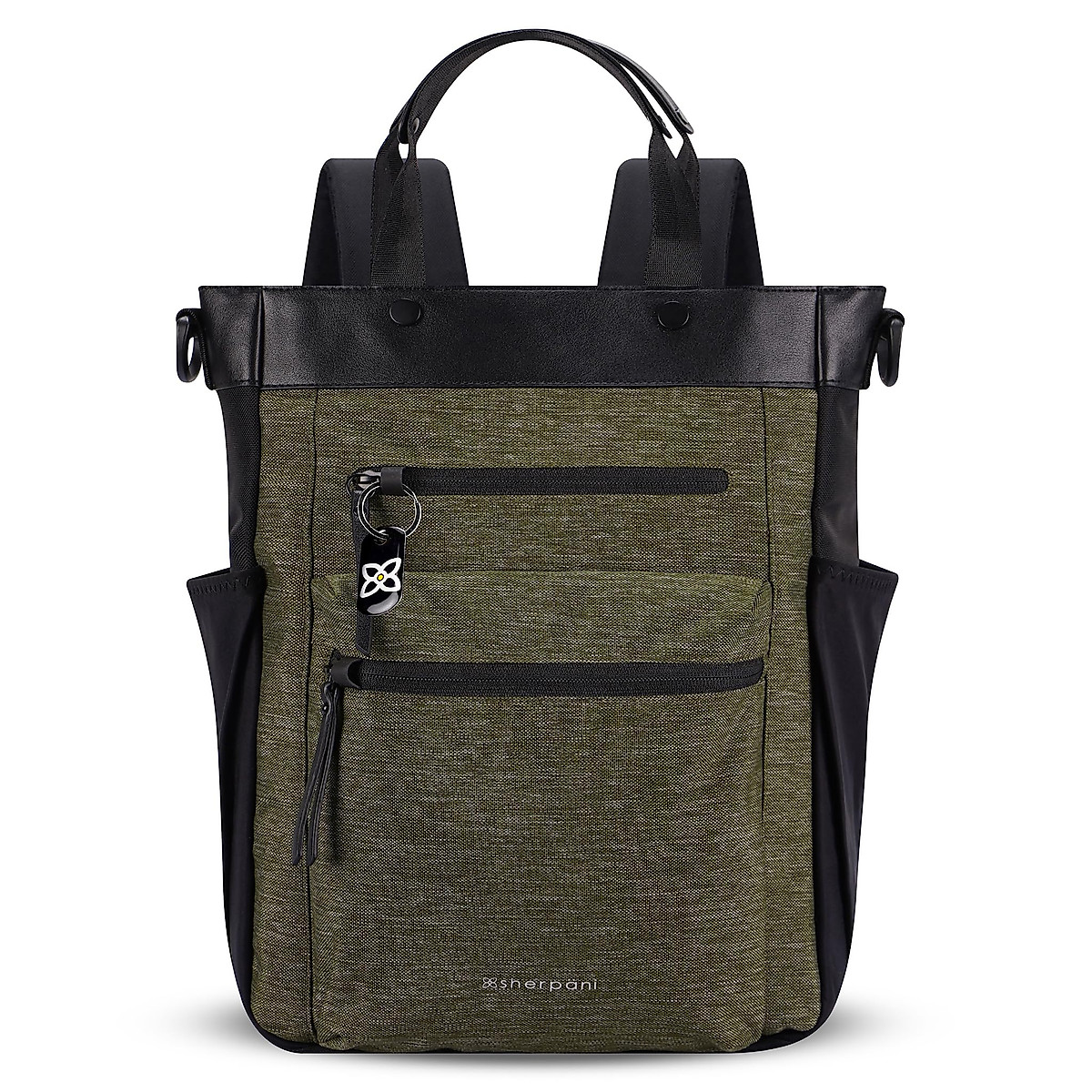 Sherpani Soleil, Anti Theft Convertible Backpack, Laptop Backpack, Travel Backpack, Tote Bag, Crossbody Bag, Backpack Purse for Women, Fits 15 Inch Laptop (Loden)