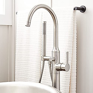 Signature Hardware 951348-LV Lentz Floor Mounted Tub Filler Faucet - Includes Hand Shower