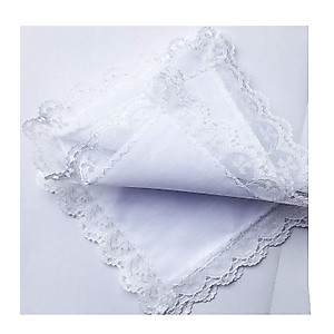 Lace Cotton White Handkerchiefs Perfect Wedding Bulk