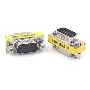 VCE VGA Adapter, Male to Male SVGA Coupler HD15 Mini Gender Changer, VGA Cable Extender, 3-Pack