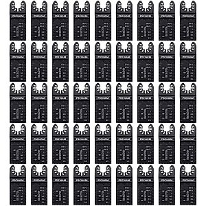 PECHAM 45PCS Universal Wood Oscillating Multitool Quick Release Saw Blades Fit Porter Cable Black & Decker Rockwell Ridgid Ryobi Milwaukee DeWalt Chicago Craftsman