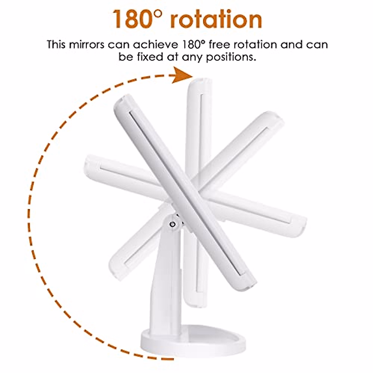 LeeWent Makeup Mirror Vanity Mirror with Lights, Bathroom Adjustable Brightness Mirrors 1X/2X/3X/10X Magnification and Touch Screen Trifold Makeup Mirror Two Power Supply Modes Women Gift White