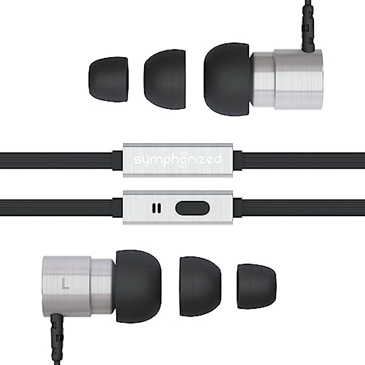 Symphonized MTL Metal Wired Earbuds with Microphone - Noise Isolating Headphones with Wire, Ear Buds with Wire, Headphones with Microphone for Computer, Corded Earbuds, Travel Headphones 3.5mm