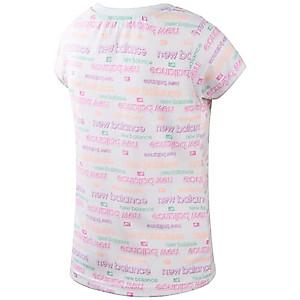 New Balance Girls' Jogger Set - Short Sleeve Performance T-Shirt and Sweatpants (7-16), Size 7-8, White Mint