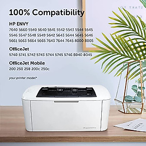 Upsek Remanufacture 62XL Black Ink Cartridge Compatible Ink 62 XL Replacement with HP Officejet 250, HP Envy 5660 7640 5540 5640 5541 5643 7643 7645 (2-Pack Black)