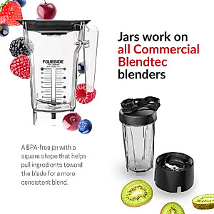 Blendtec Stealth X 885 - Brushless Commercial-Grade Blender with Sound Enclosure - FourSide Jar with Soft Lid - Black