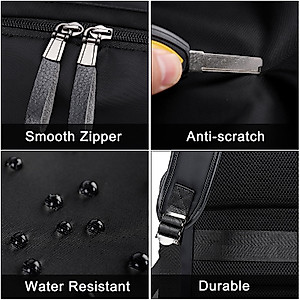 weiatas Black Laptop Backpack for Men Women with USB Charging Port, College Bookbag with Laptop Compartmen, Work Travel Computer Rucksack with Luggage Strap