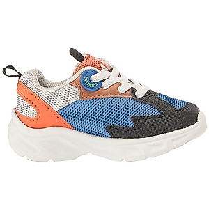 Carter's Kids Adusa Light-Up Sneaker, Blue/Orange, 7 US Unisex Toddler