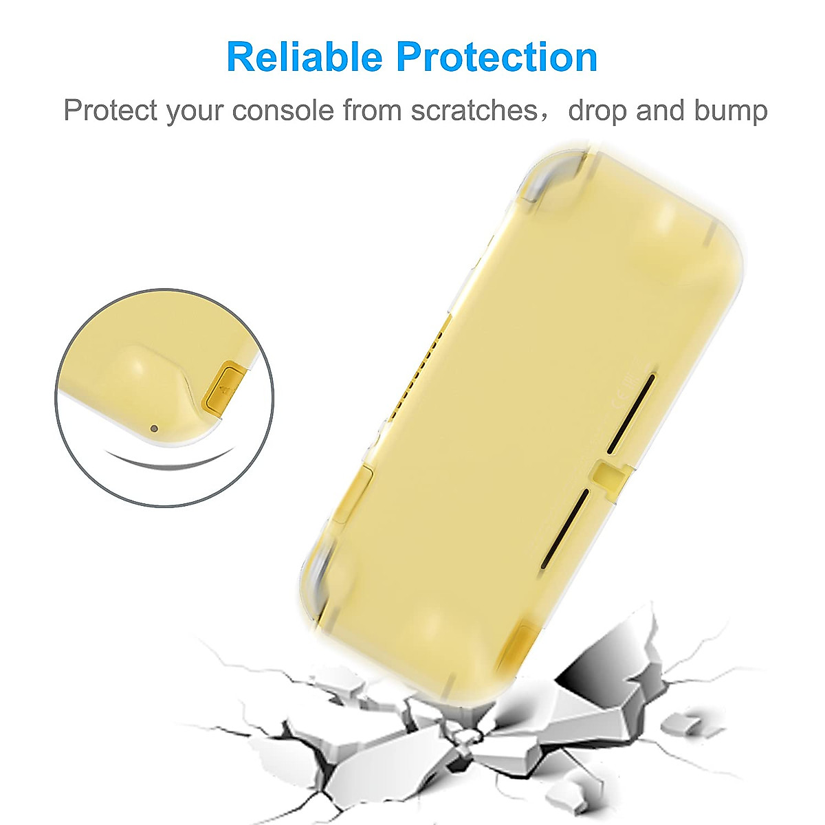 Accessories Bundle Compatible with Nintendo Switch Lite Carry Case & TPU Protective Case Cover & Thumb Grip Covers & Screen Protector - Coral