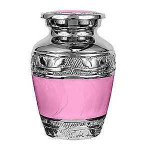 Trupoint Memorials Cremation Urns for Human Ashes - Decorative Urns, Urns for Human Ashes Female & Male, Urns for Ashes Adult Female, Funeral Urns - Light Pink, 1 Small Keepsake