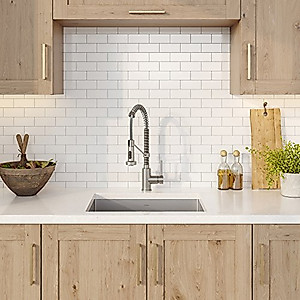 KRAUS 23-inch 16 Gauge Standart PRO Kitchen Sink Combo Set with Bolden 18-inch Kitchen Faucet and Soap Dispenser, Stainless Steel KHU101-23-1610-53SS