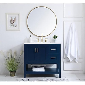 Elegant Kitchen and Bath 36 inch Single Bathroom Vanity Cabinet - Blue