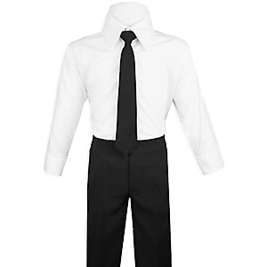 Black n Bianco Boys Suit with Tie for Toddlers and Infants. (X-Large 18-24 Months, Black)