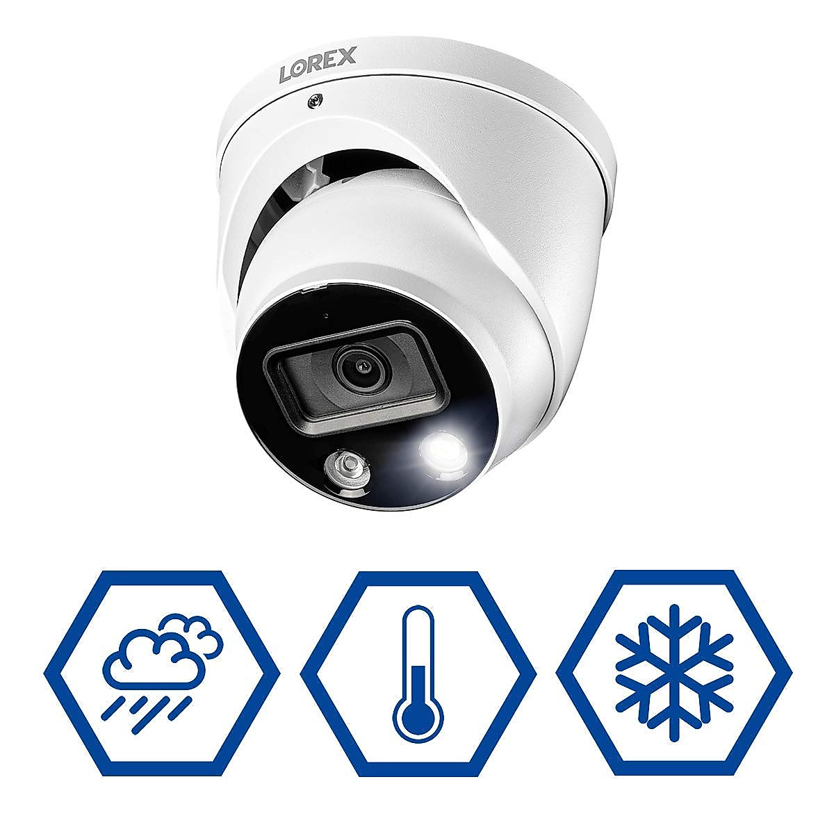Lorex 4K Ultra HD Smart Deterrence Indoor/Outdoor IP Metal Dome Security Add-On Camera with Smart Motion Detection Plus | Two-Way Talk Audio (Requires Recorder)