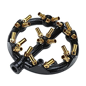 Mono-gatari Propane Gas Jet Burner 23 Tips Cast Iron Body Round Nozzle Jet Burner for Wok Range,Stir Fry,Grilling 0.5mm Hole Up 100,000 BTU