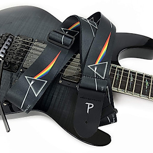 Perri's Leathers Ltd. - Guitar Strap - Polyester -Official Licensed Product- Pink Floyd Dark Side of the Moon - for Acoustic/Bass/Electric Guitars- Adjustable - Made in Canada (LPCP-1070)
