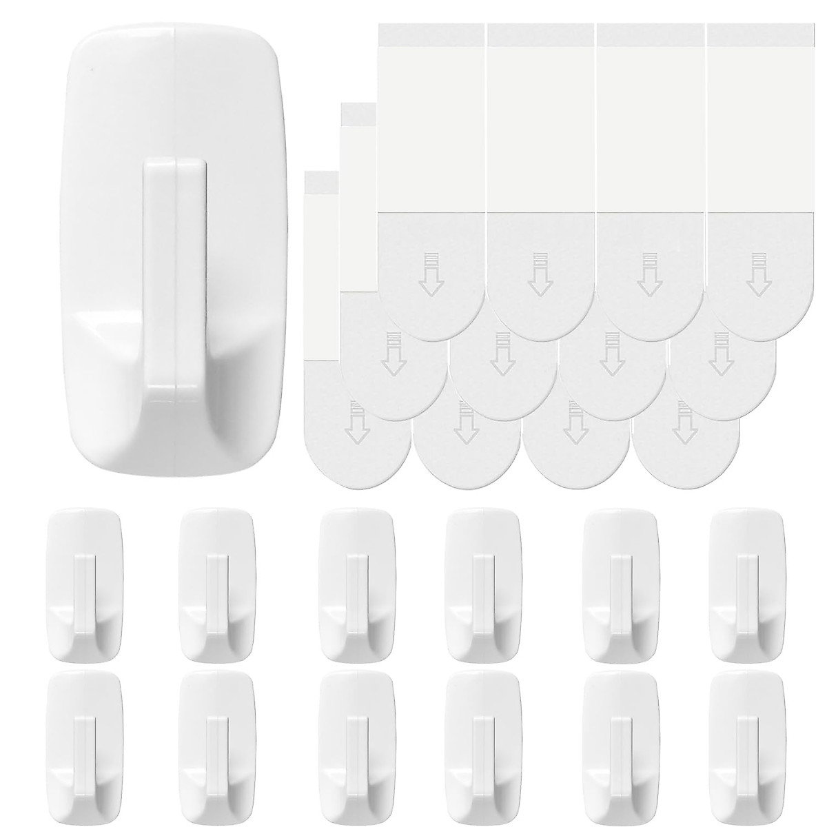 Adhesive Hook for Wall Small 12 Hooks, Heavy Duty Wall Hooks with 12 Strips, Damage Free Adhesive Hooks for Key Holder, Coat, Door, Shower Hanging