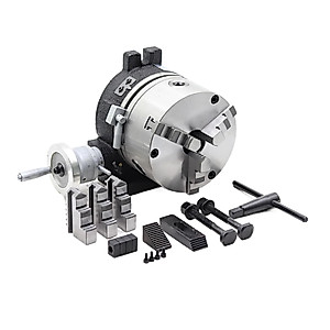 KACOME 6’ Universal Indexing Dials Rotary Table 125 3-Jaw Chuck Milling Machine Indexing Heads Vertical and Horizontal Indexers