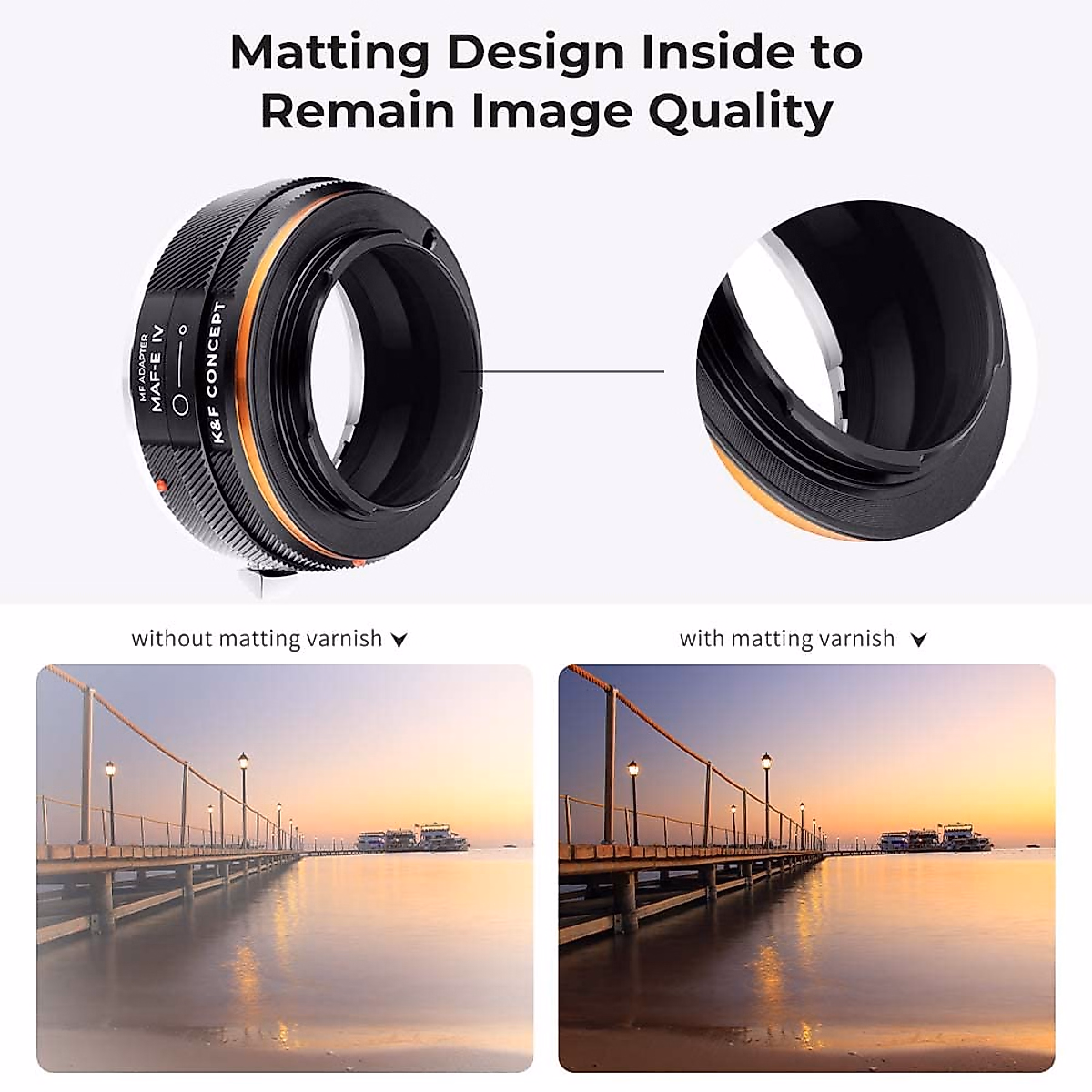 K&F Concept IV PRO MAF-NEX Lens Mount Adapter Manual Focus Compatible with Minolta AF/Sony Alpha A Series Lens to Sony-E NEX Mount Camera Body with Matting Varnish Design