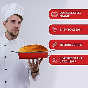 Silicone Bread Loaf Pan 9 x 5 Inch - Easy Release Non-Stick Baking Bread Pan Perfect for Banana Bread, Sandwich Bread, Pound Cake, and Meatloaf - Bread Mold Easy to Clean, BPA Free and Dishwasher Safe