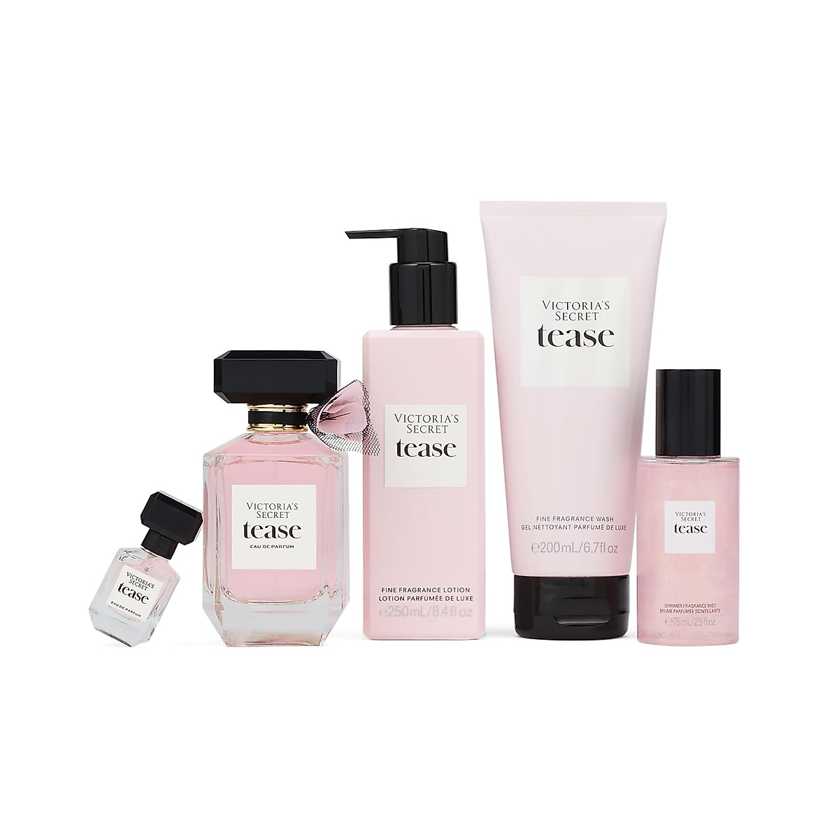 Victoria's Secret Tease Ultimate Fragrance 5 Piece Gift Set: 3.4oz Eau de Parfum, Mini Eau de Parfum, Candle, Lotion & Wash