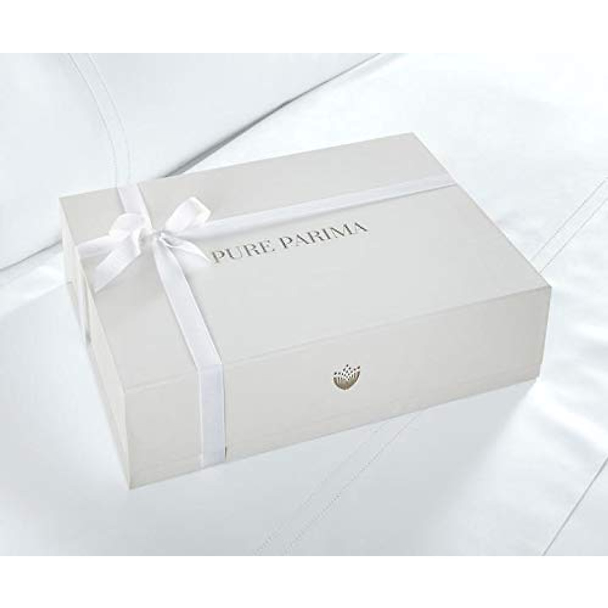 Pure Parima Hotel Collection Ultra Percale Duvet Cover Set | 100% ELS Giza Egyptian Cotton | Hidden Zipper Closure | Comforter Cover 2 Pillow Shams (White, Queen)