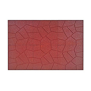 RevTime Dual-Side Garden Rubber Paver 16"x16" for Patio Paver, Step Stone and Walk Way, Safety Rubber Tile Red (6 PCS per Pack)