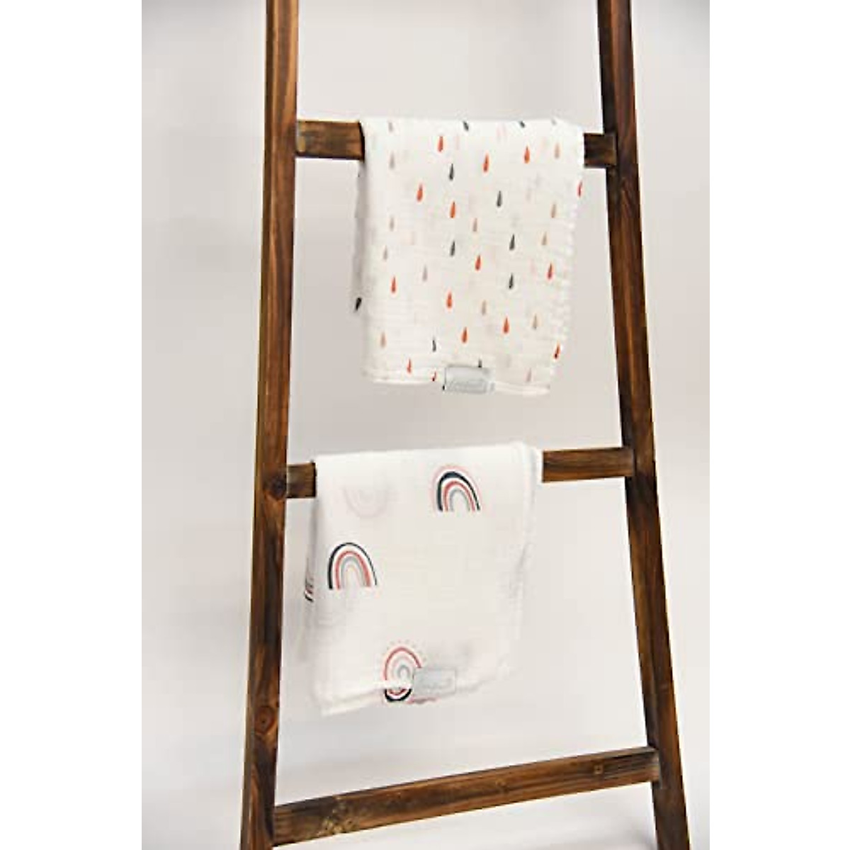 Brilliant Bambino - Baby Swaddle Blanket - 2 Pack | Boho Rainbows + Raindrops Set | Muslin Cotton Blend | Newborn Essentials | Boys & Girls Baby Stuff | Receiving Blanket | Rainbow Baby |