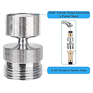 4 Pieces Garden Hose Adapter Kit Faucet Adapter Kit, Multi-Thread Sink to Hose Adapter Water Filter Adapter Female to Female / Male to Female, Swivel Faucet Aerator Adapter Water Hose Adapter