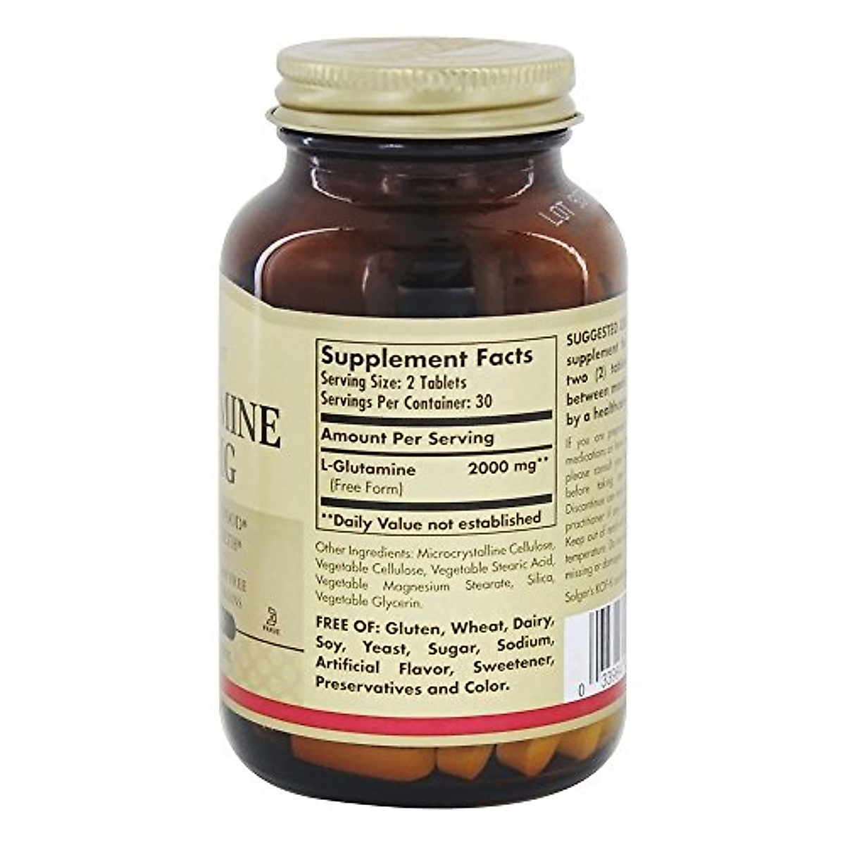 L-Glutamine, 1000 mg, 60 Tabs by Solgar (Pack of 3)