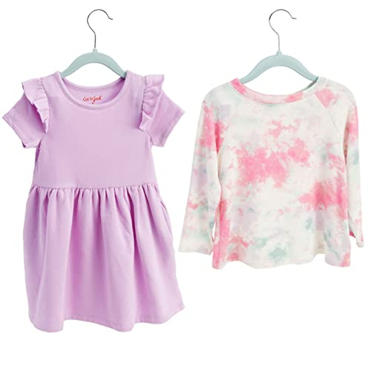 24-Pack Light Blue Velvet Hangers with Movable Clips for Baby and Kids Clothes, Slip-Resistant, Space-Saving for Pants, Leggings, Skirts, Shorts, Jackets, 360 Degree Swivel Hook (12x8 in)